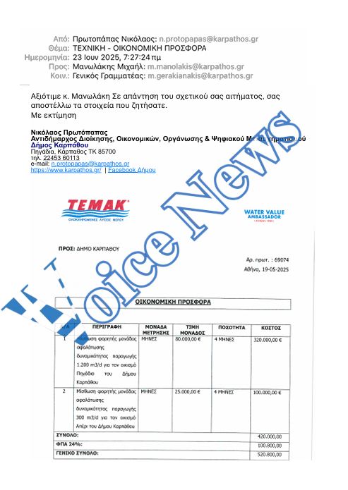 ΣΚΑΝΔΑΛΟ Εκατομμυρίων στην Κάρπαθο για Αφαλάτωση! Γνώριζε ο κ ...